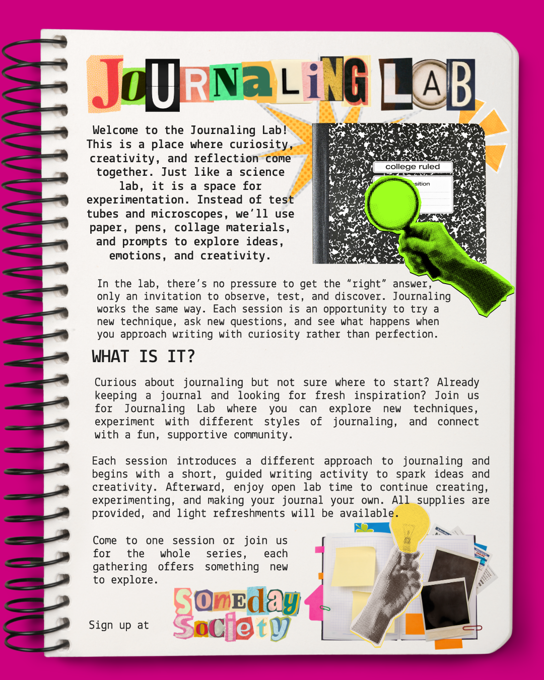 Journaling Lab with The Someday Society - Circle Centre for the Arts ...